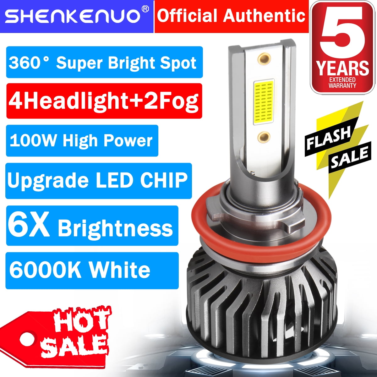 IHNZCB For Ford Fusion 2019-2020 LED Headlight Bulbs High Low Beam Fog ...