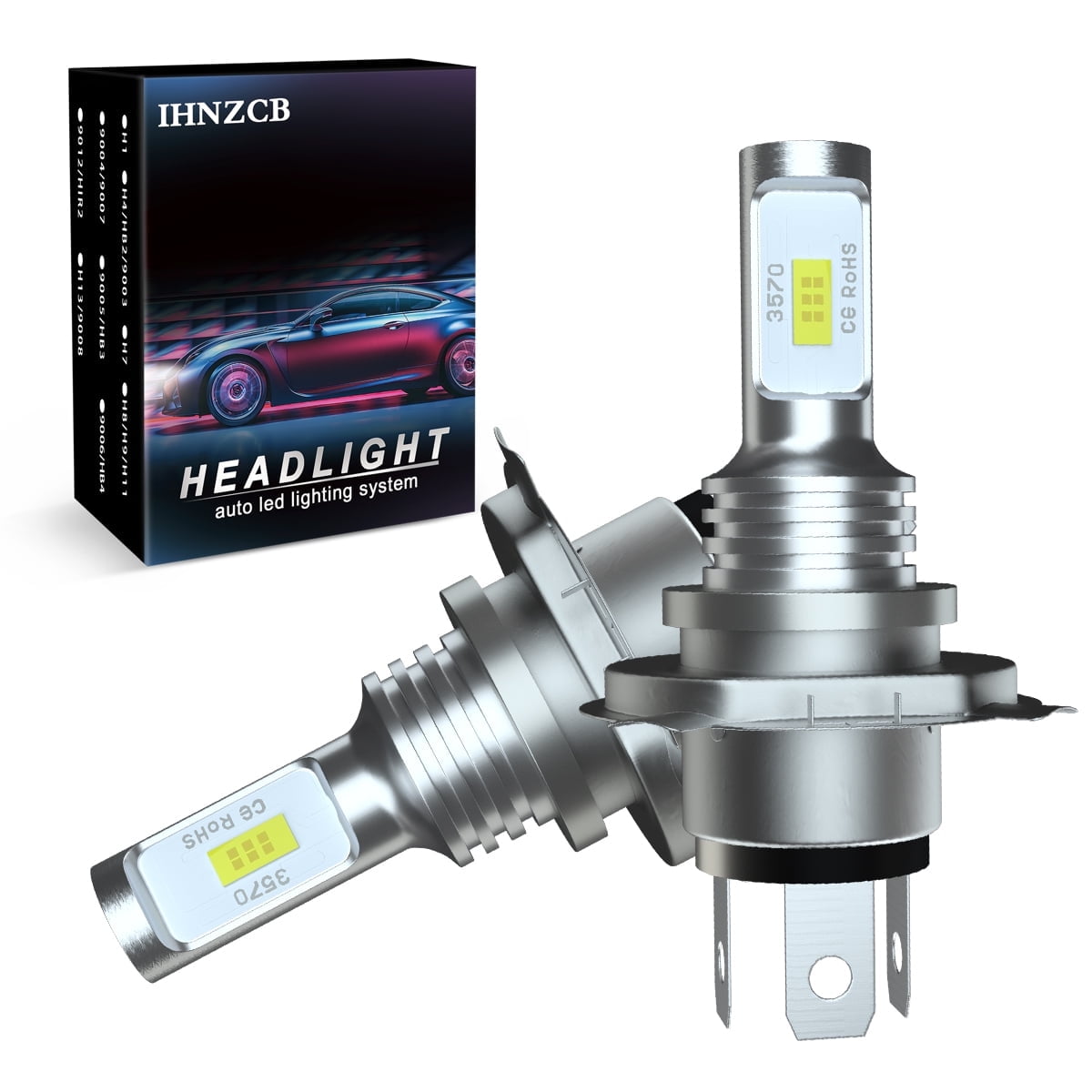 IHNZCB For NISSAN Versa 2007-2019 - 2X H4 9003 HB2 LED Headlight Bulb ...
