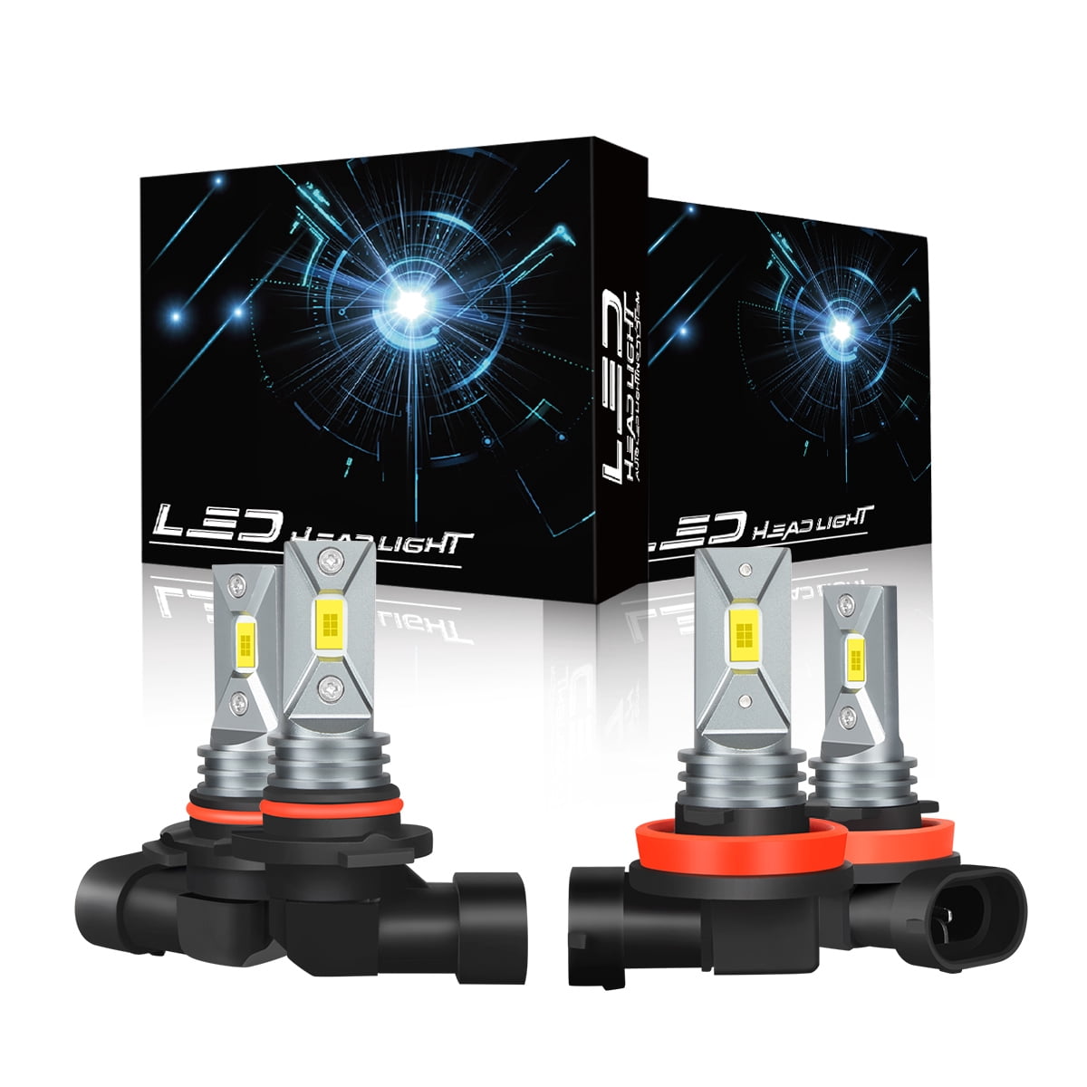 IHNZCB H11 9005 LED Headlight Super Bright Bulbs Kit 6000K White ...