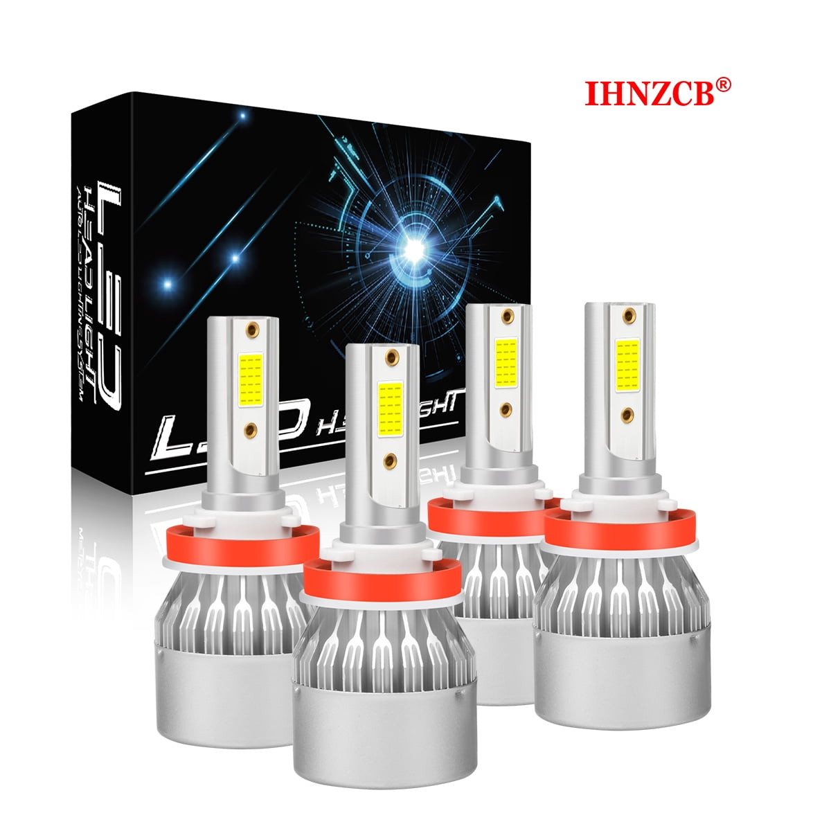 IHNZCB H11 LED Headlight High Low Beam Bulbs Replacement Ultra-Bright ...