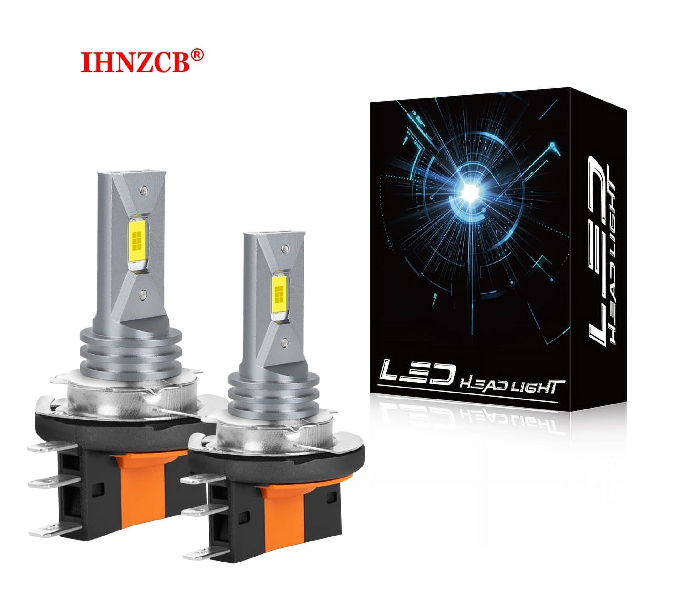 IHNZCB H15 LED Headlight Kit Combo Bulbs 6000K High Low Beam Super ...