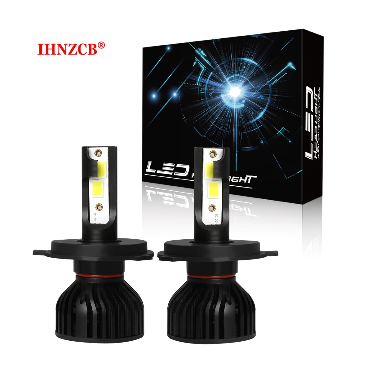 IHNZCB H4/9003 LED Headlight High Low Beam Light 6000K Super Bright ...