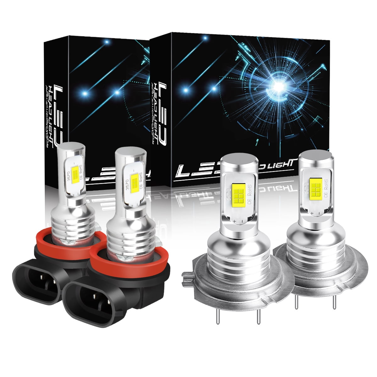 IHNZCB H7+H11 LED Fog Lights Bulbs, Real 1:1 Size, Easy Plug-N-Play ...