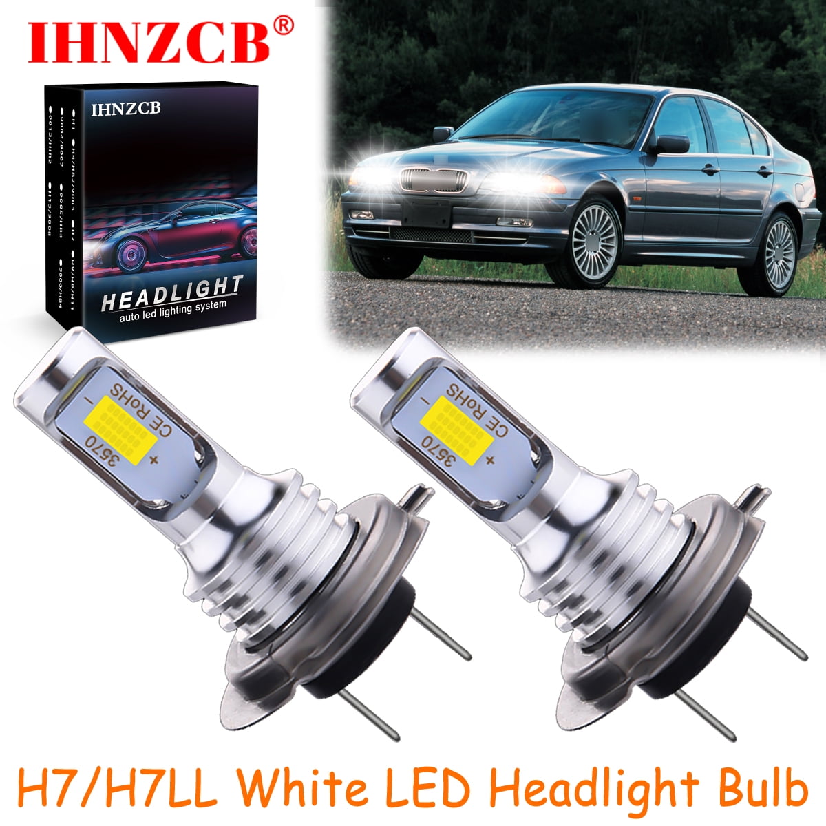 IHNZCB H7 for Bmw 3 Series E46 White Led Headlight Bulb High Beam,YTB ...