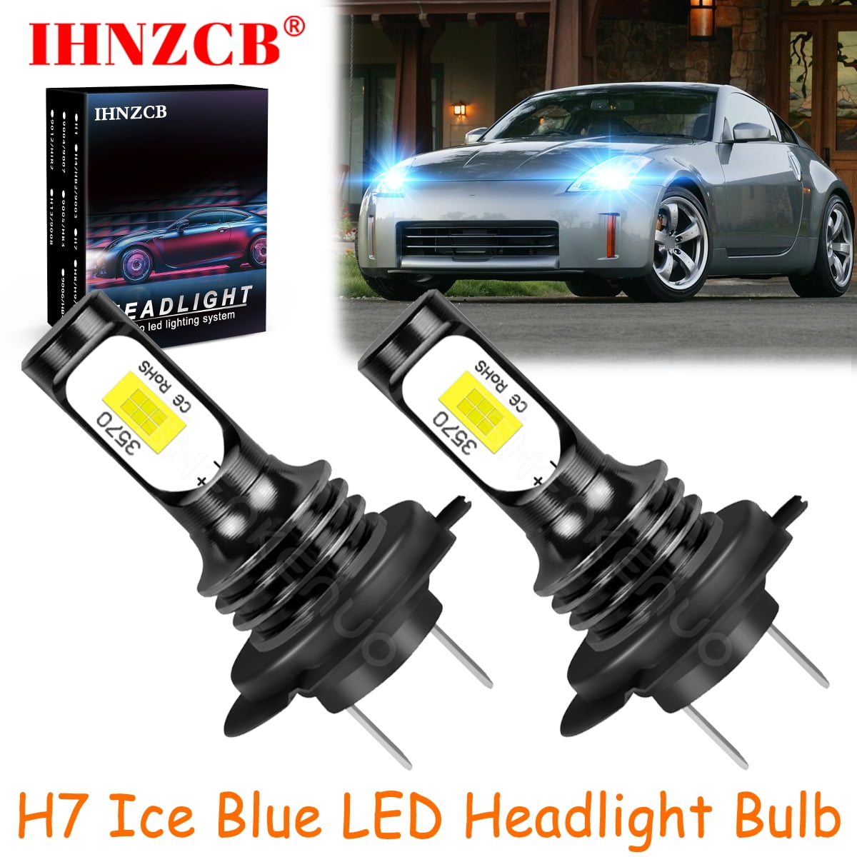 IHNZCB H7 for Nissan 350z 2003-2005 Ice Blue Led Headlights Bulb Low Beam,HKL,Y13 - Walmart.com