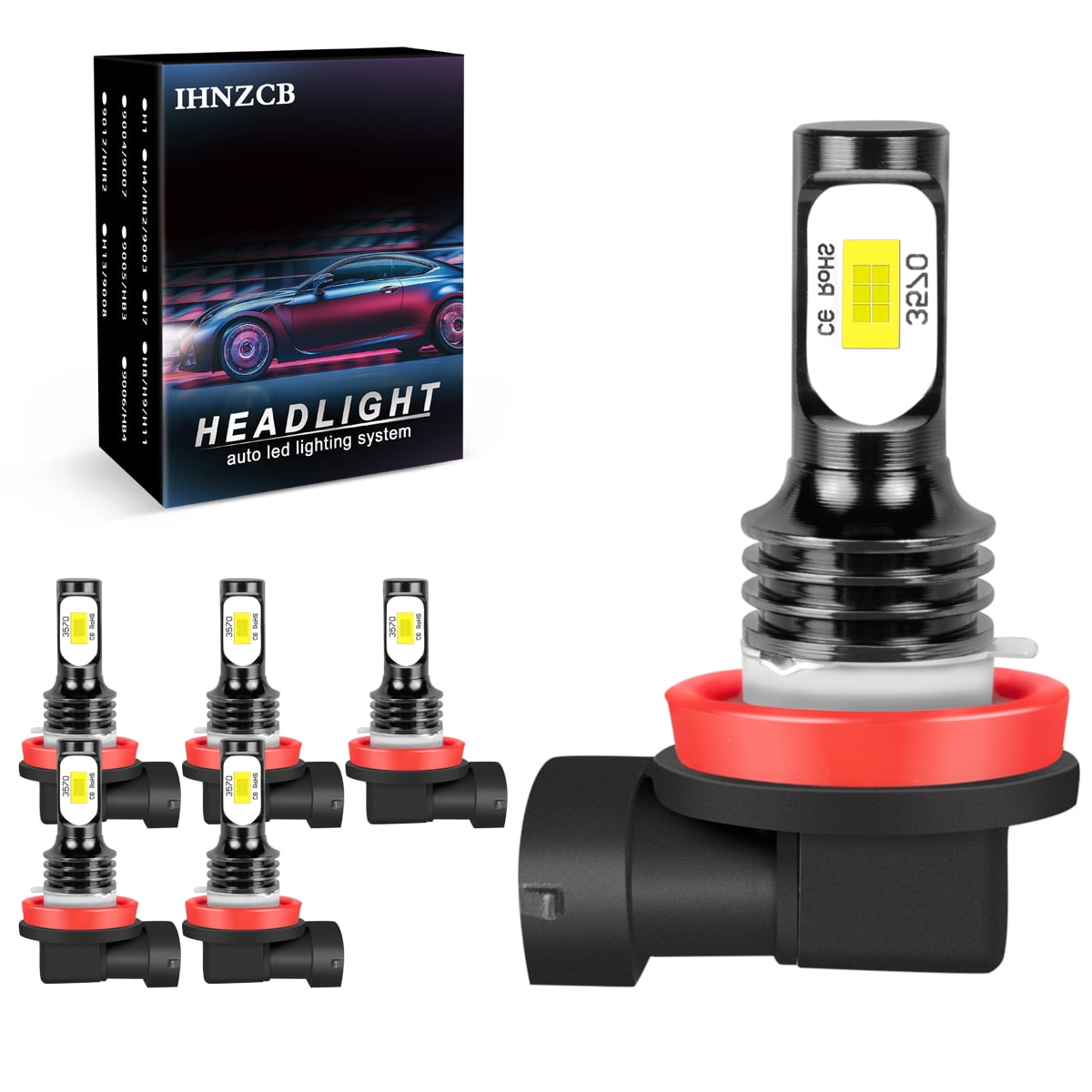 IHNZCB H9 H11 High/Low Beam Led Headlight And H11 Foglight Bulbs For ...