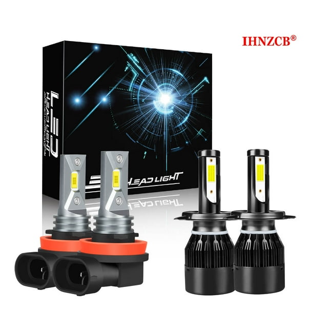 IHNZCB LED Headlight H4 High Beam or Low Beam Bulbs H11 Foglight Lamp Conversion Kit Super ...