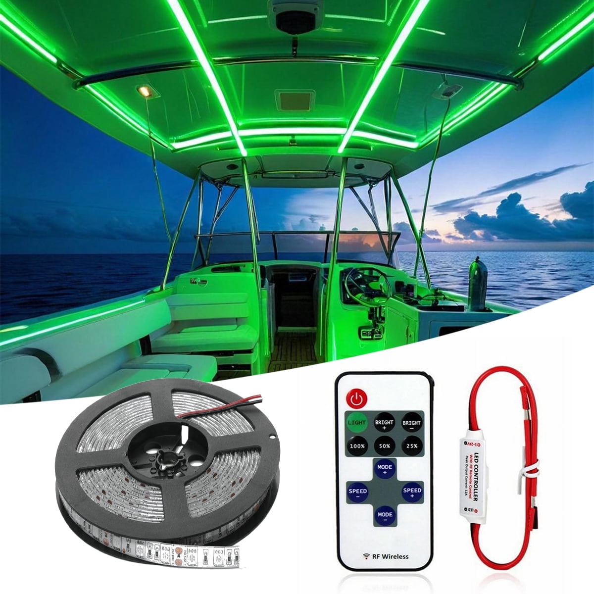IHNZCB RV Awning Camper 16ft Green Beam Color Changing LED Strip Light ...