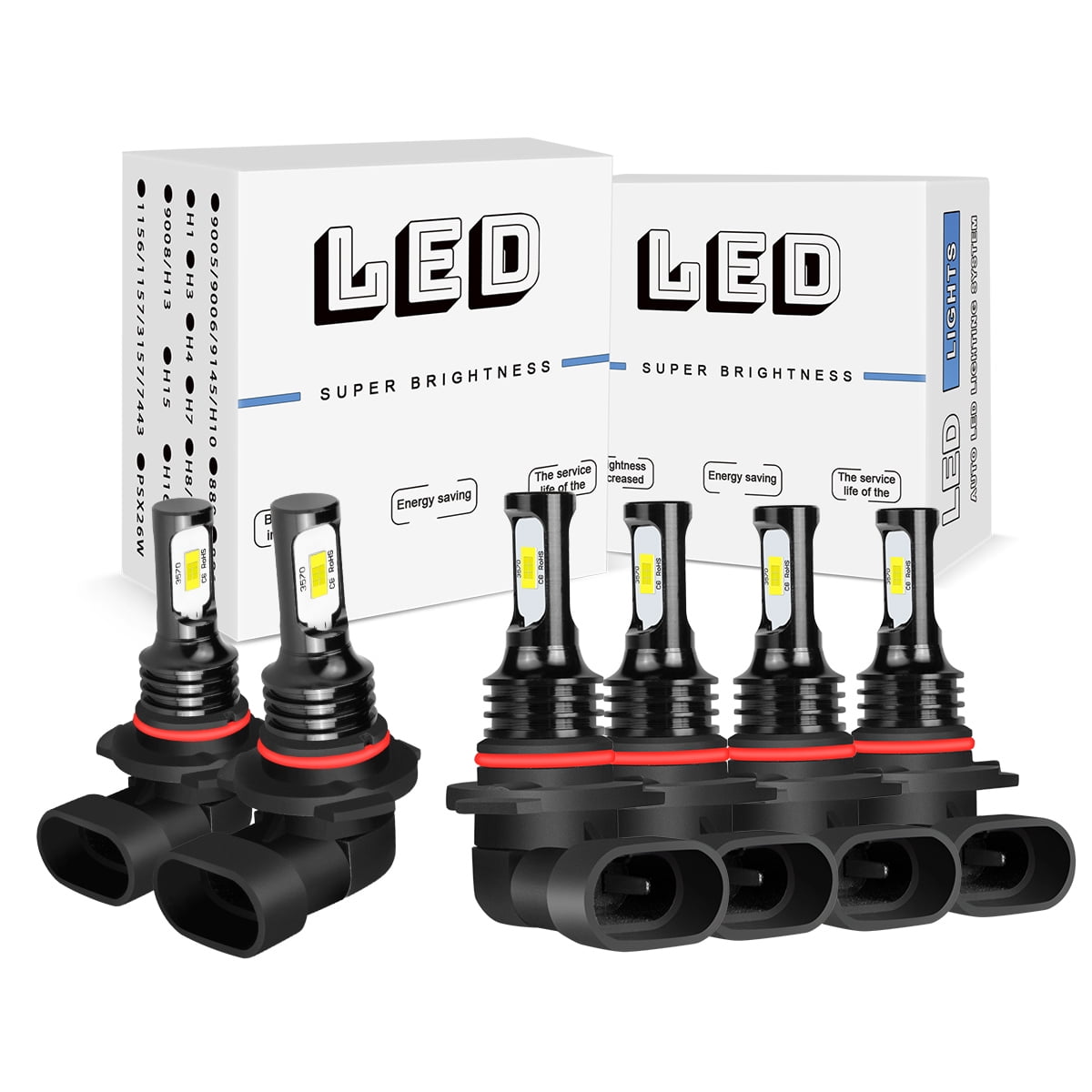 IHNZCB For Toyota Highlander 2014-2020, LED Headlight Bulbs 9005 H11 High/Low Beam, H11 Foglight ...