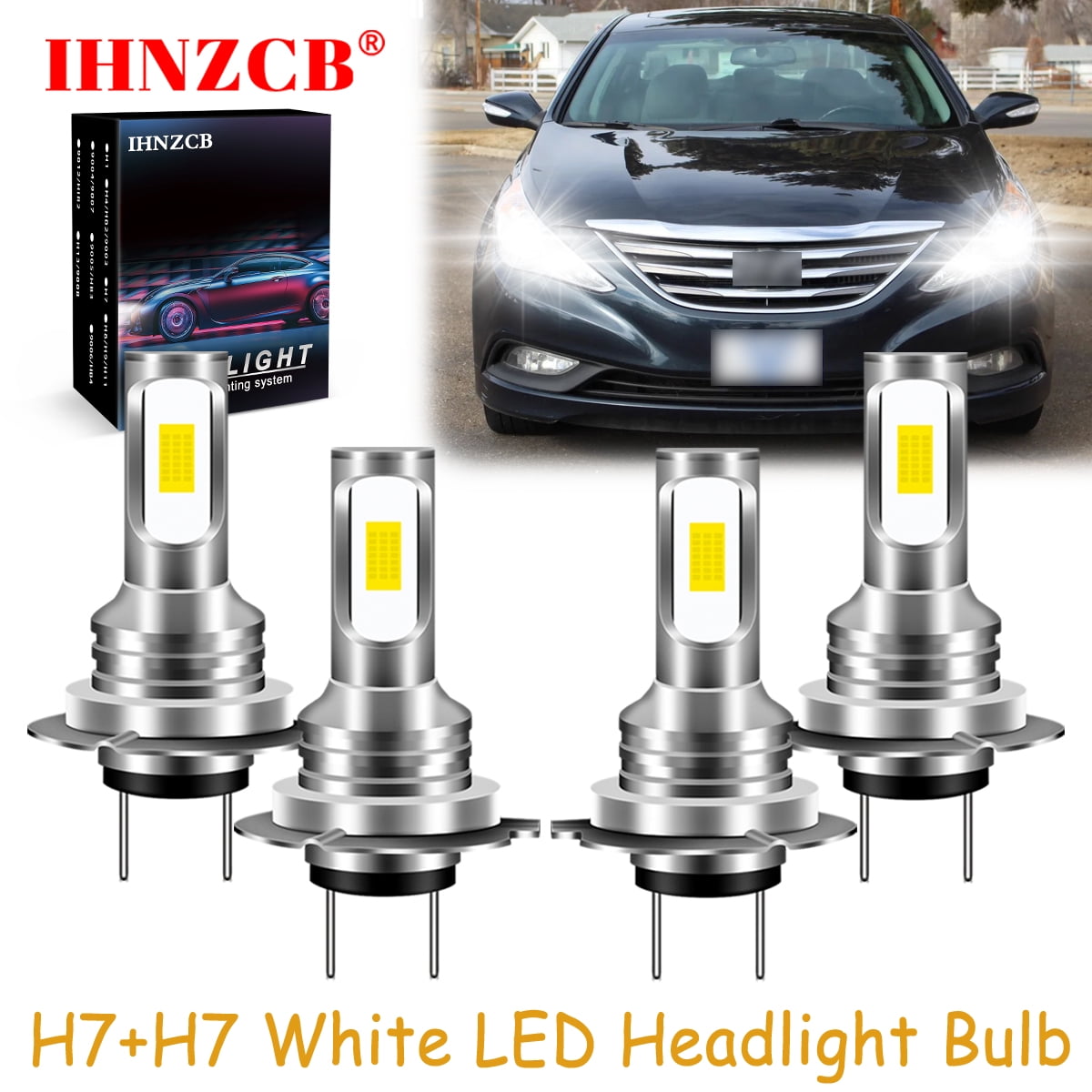 IHNZCB for Hyundai Sonata 2011-2014 Combo Led Headlights Bulb High Low Beam,H7+H7,YTB,Y04 ...