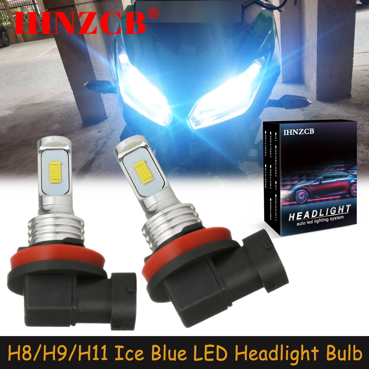 IHNZCB for Suzuki GSXR600 GSXR750 GSXR1000 Ice Blue H11 LED Headlight ...