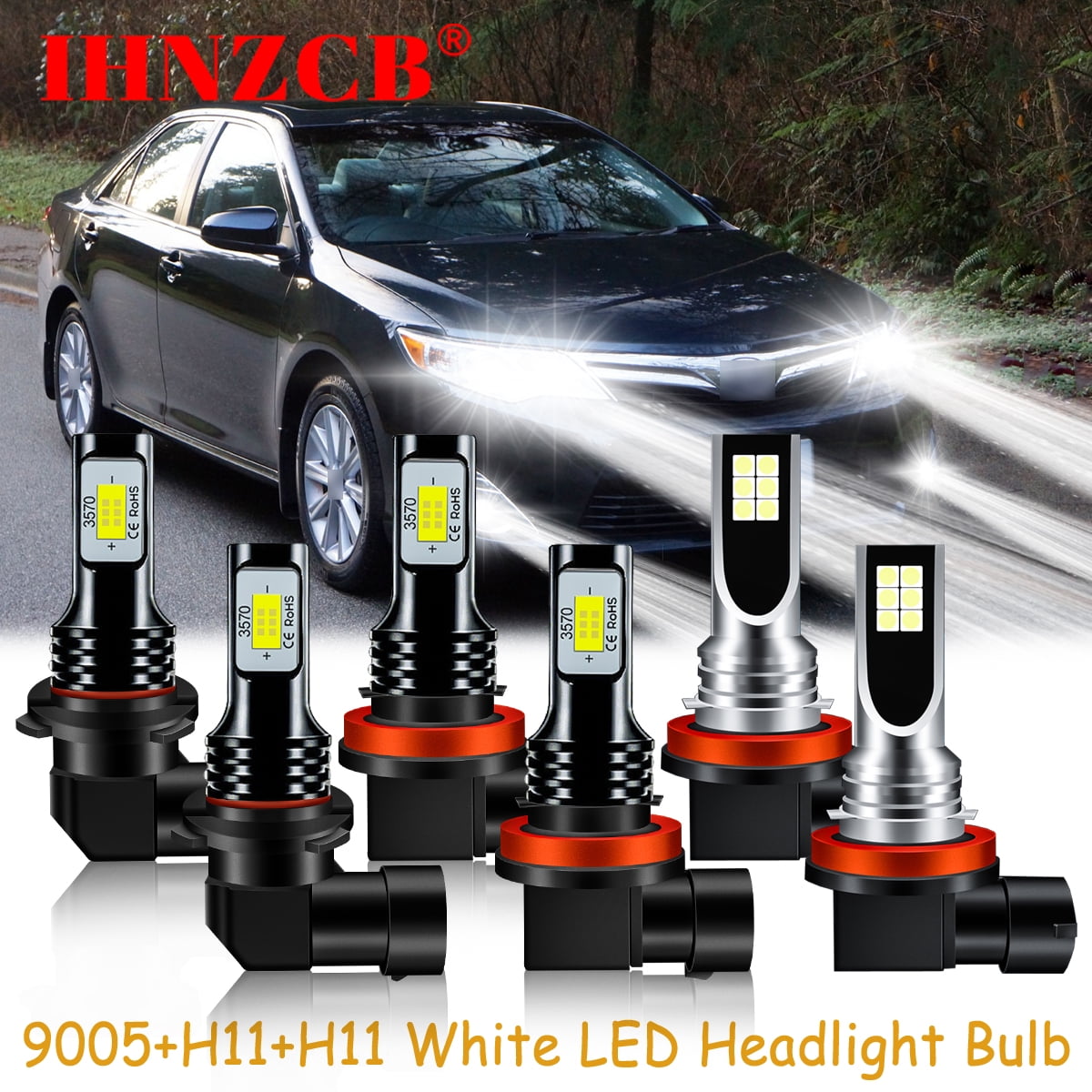 IHNZCB for Toyota Camry 2007-2014 Led Headlight Bulbs Kit High Low Beam ...