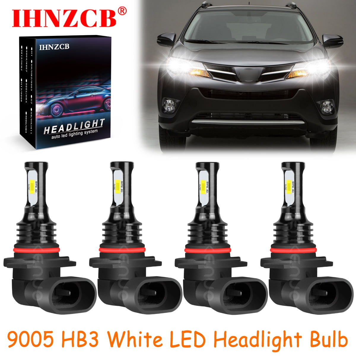 IHNZCB for Toyota RAV4 2013-2015 White Led Headlights Bulb High Low ...