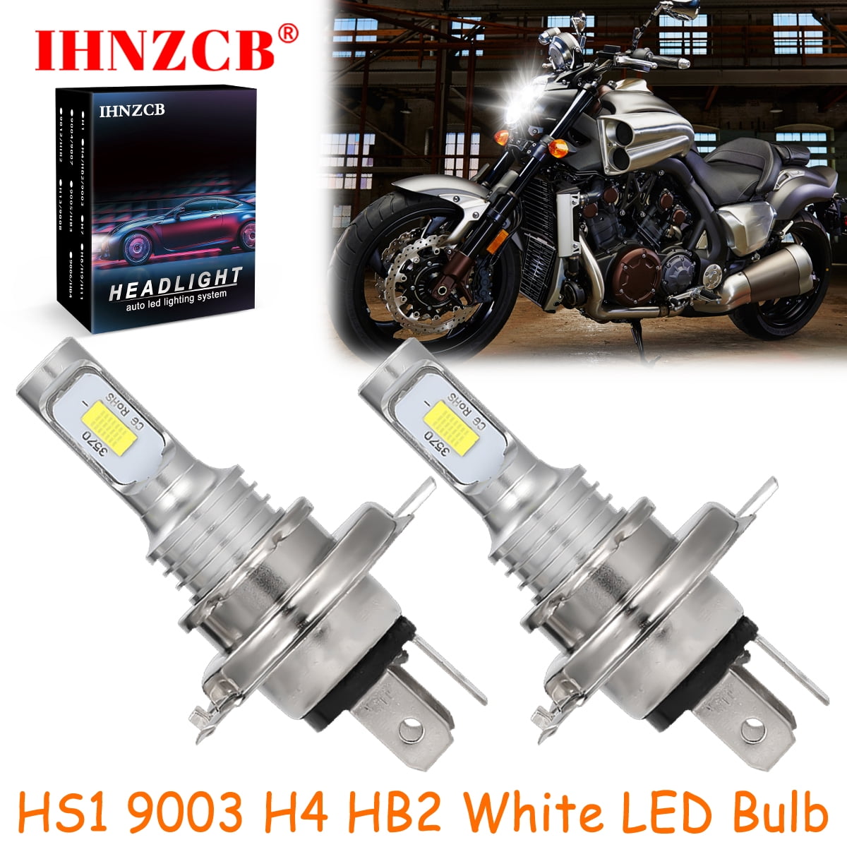 IHNZCB for Yamaha Vmax VX500 VX600 VX700 VX800 - 2X HS1 9003 H4 HB2 LED ...