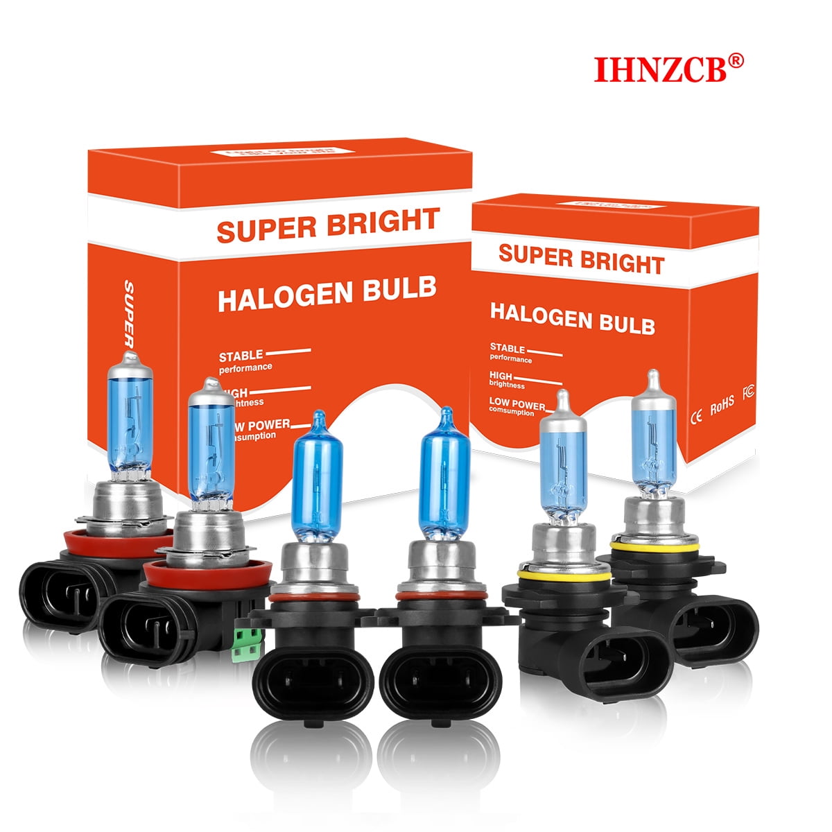 IHNZCBI 9005 9006 H11 Halogen Headlights 4200K High Low Beam Bulb Fog ...