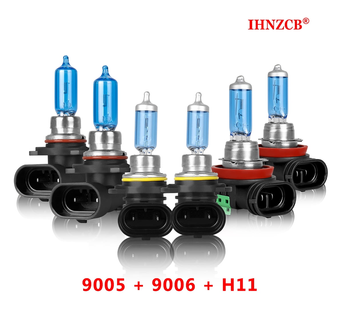 IHNZCBI 9005 9006 H11 Halogen Light Bulb, 12V 55W 4200K White Light ...
