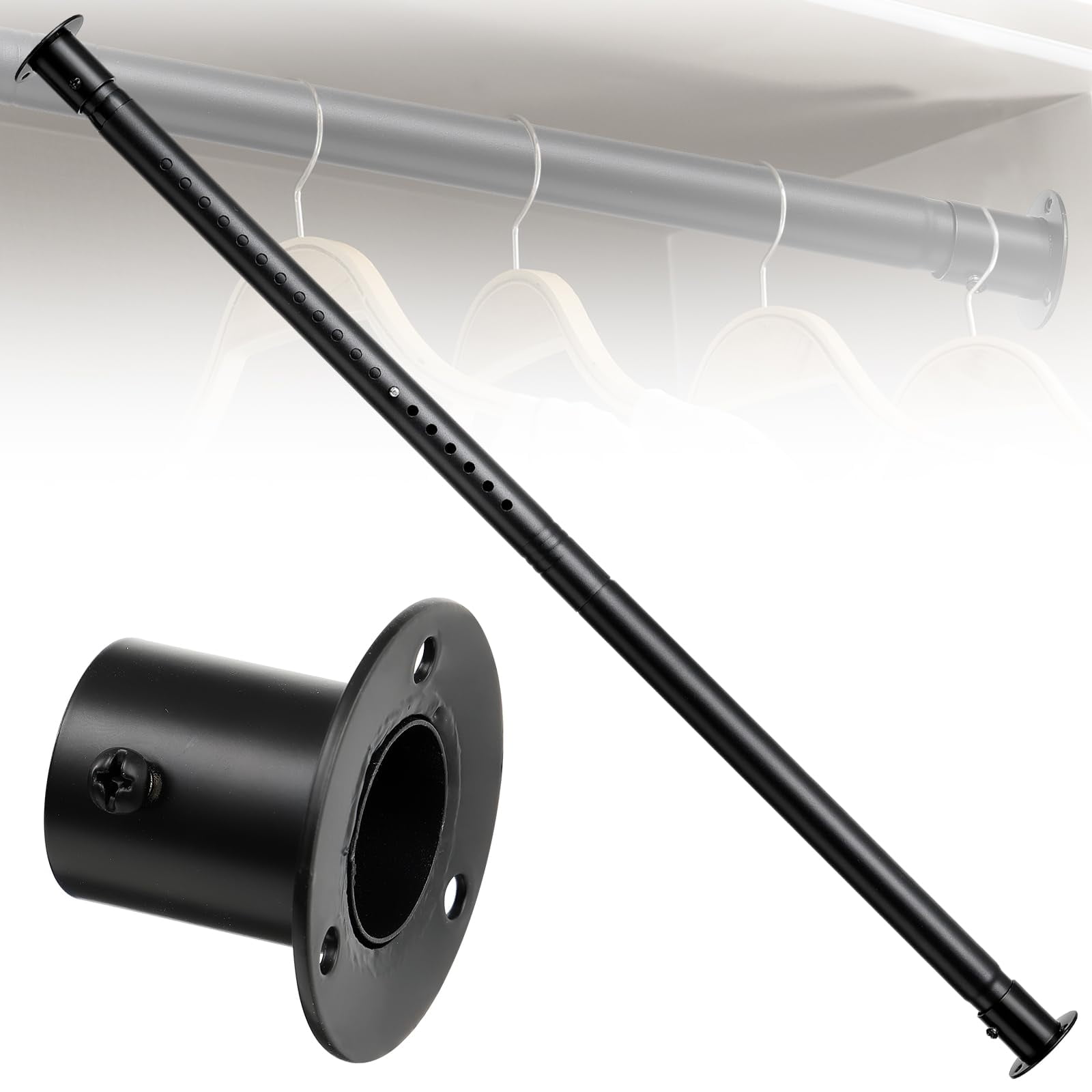 IHOMEPARK Closet rods for hanging clothes, 17 to 96 inch Adjustable ...