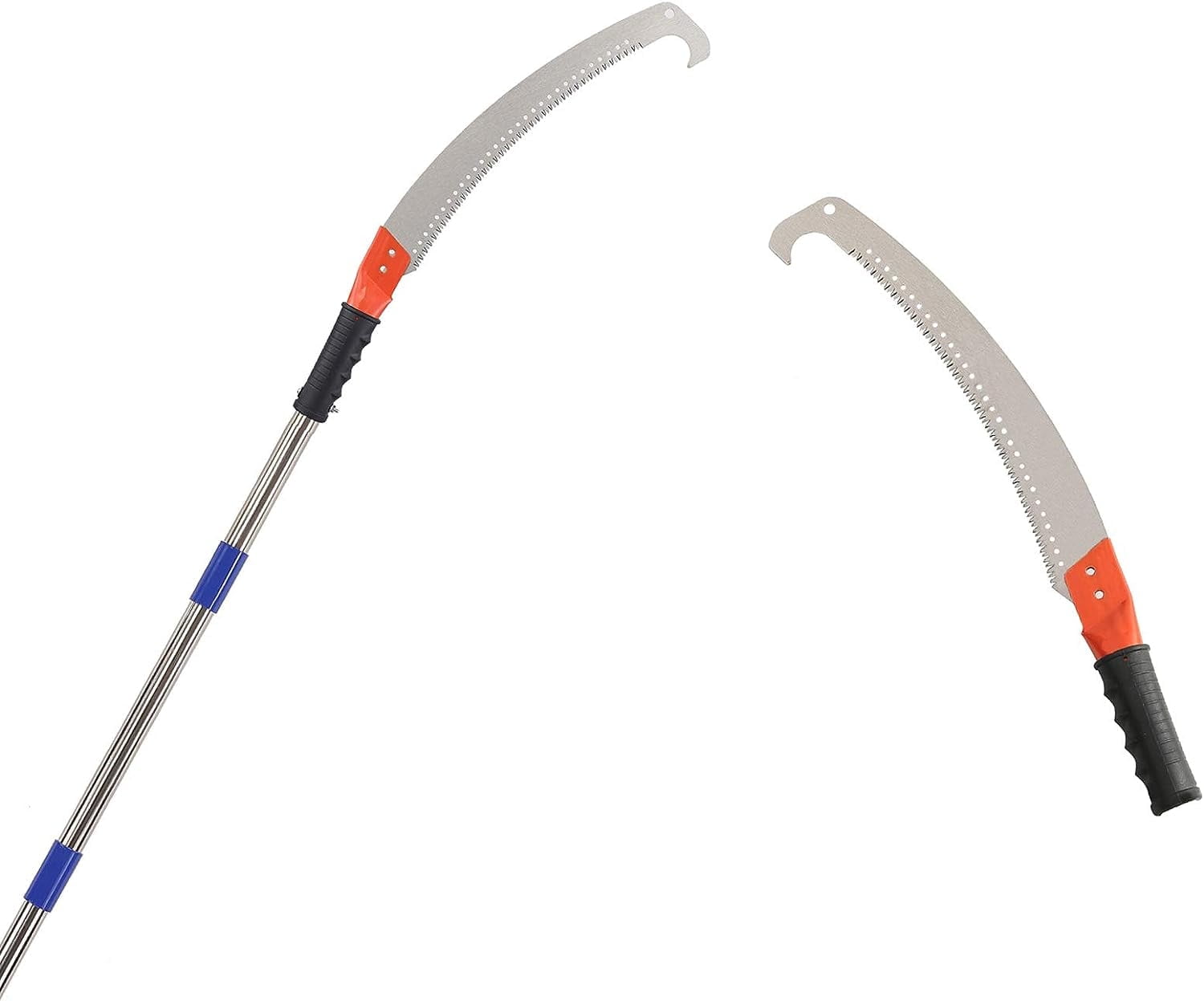 IHOMEPARK Extendable Manual Pole Saw with 7.5 ft Stainless Steel Pole ...