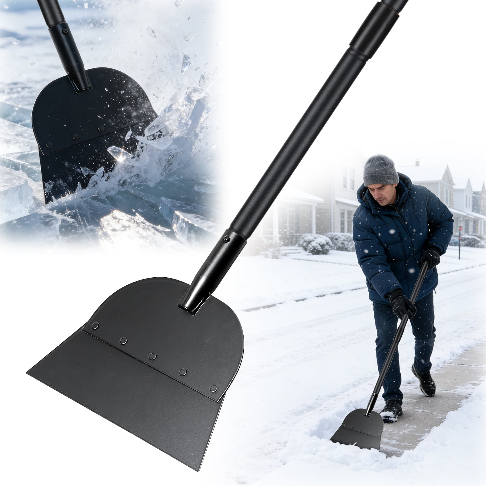 IHOMEPARK Ice Snow Scraper - Multifunctional Garden Flat Shovel Floor ...