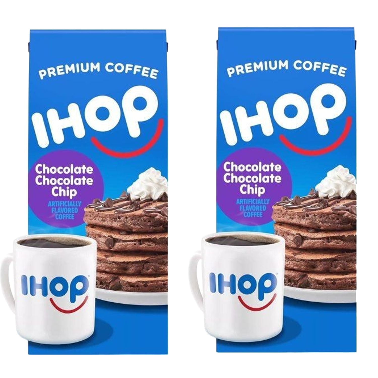 IHOP Chocolate Chocolate Chip Flavored Ground Coffee, 2 Bags, 11 oz ...
