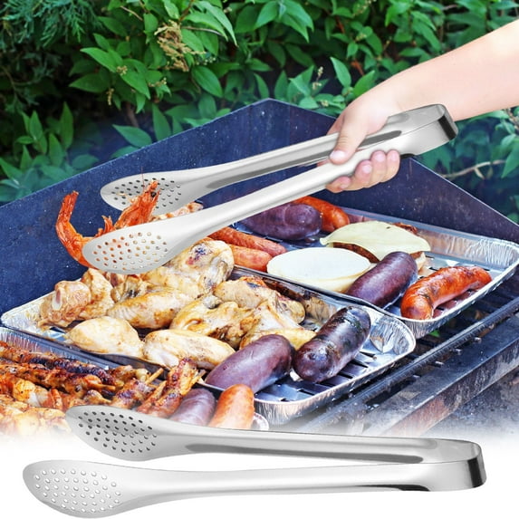 IHXORA Stainless Steel Food Clip, Barbecue Meat Tongs, Extended 5-inch ...