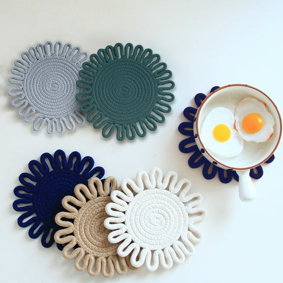 IHXORA Woven Insulation Pad, Handmade Pot Mat, Heat Resistant Placemat ...