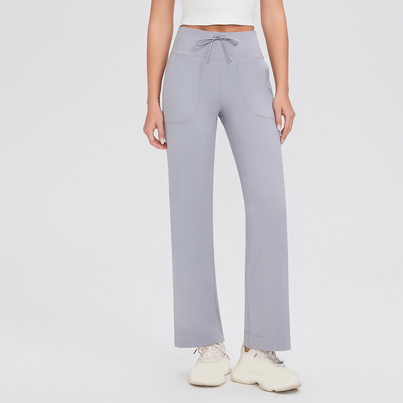 IHengLiXing Womens Pants Clearance Under $10 Silver Size S Women'S Long Solid Color Hip Lift ...