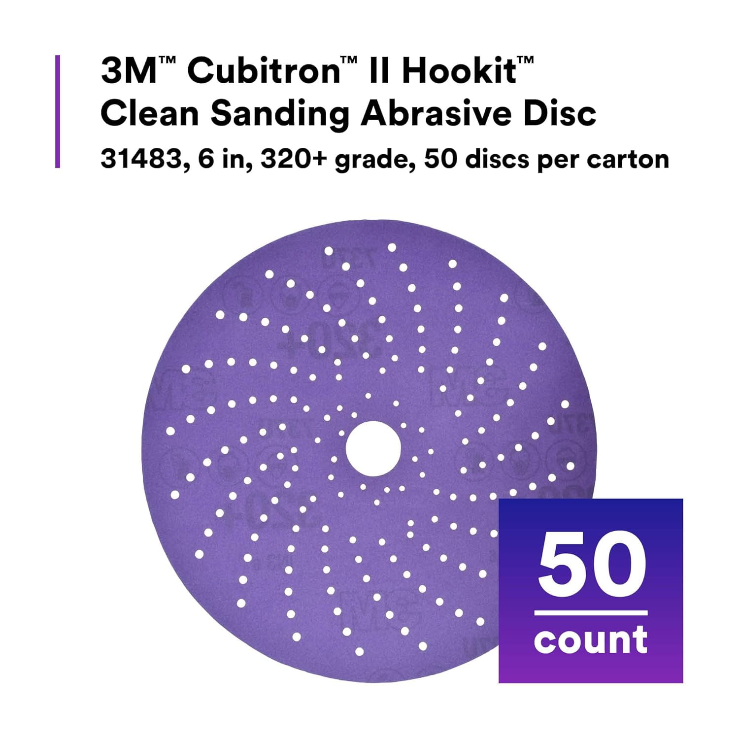II Clean Abrasive Disc 31483, 6 in, 320+ Grade, Pack of 50 Discs ...