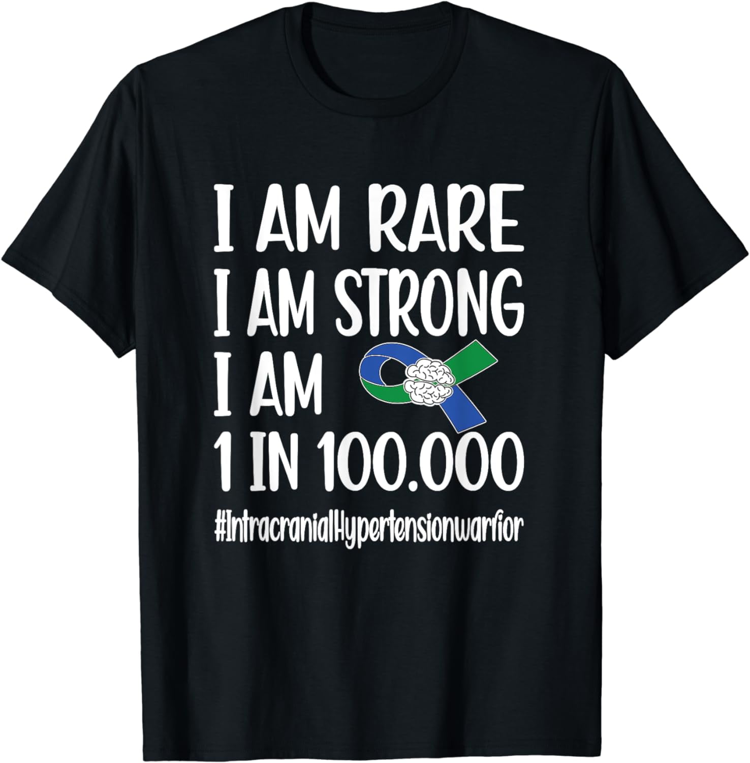 IIH Warrior Green Blue Ribbon Survivor Pseudotumor Cerebri T-Shirt ...