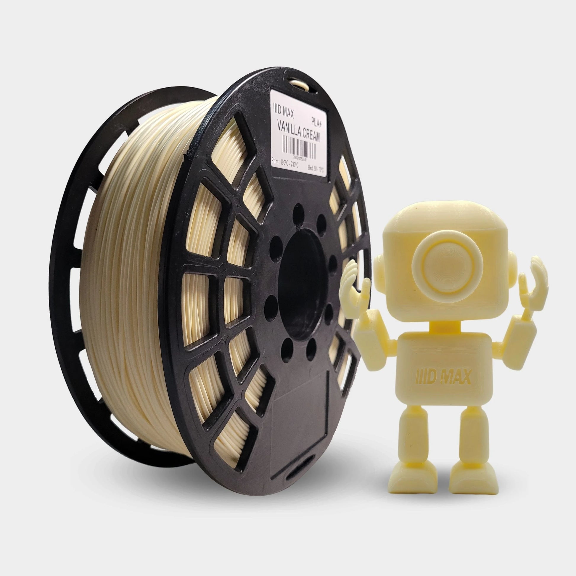 IIID MAX PLA Plus Filament (Vanilla), 1.75mm 3D Printer PLA+ Filament ...