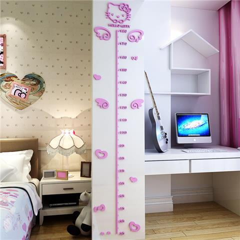 IIO Hello Kitty acrylic 3D stereo wall stickers pink set measuring ...