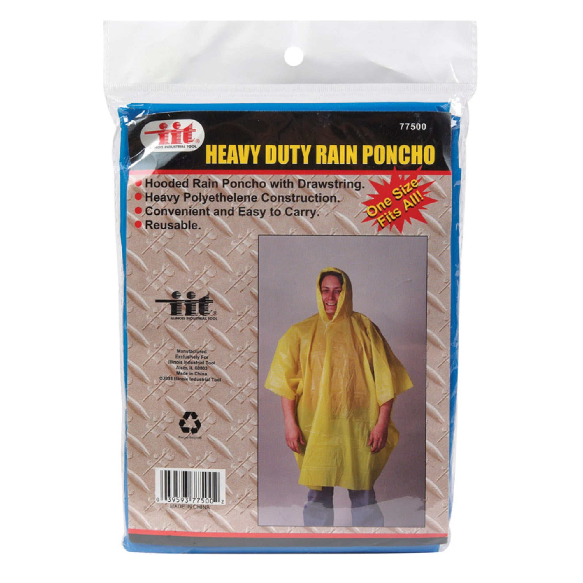 IIT Yellow Polyethylene Rain Poncho One Size Fits All - Walmart.com