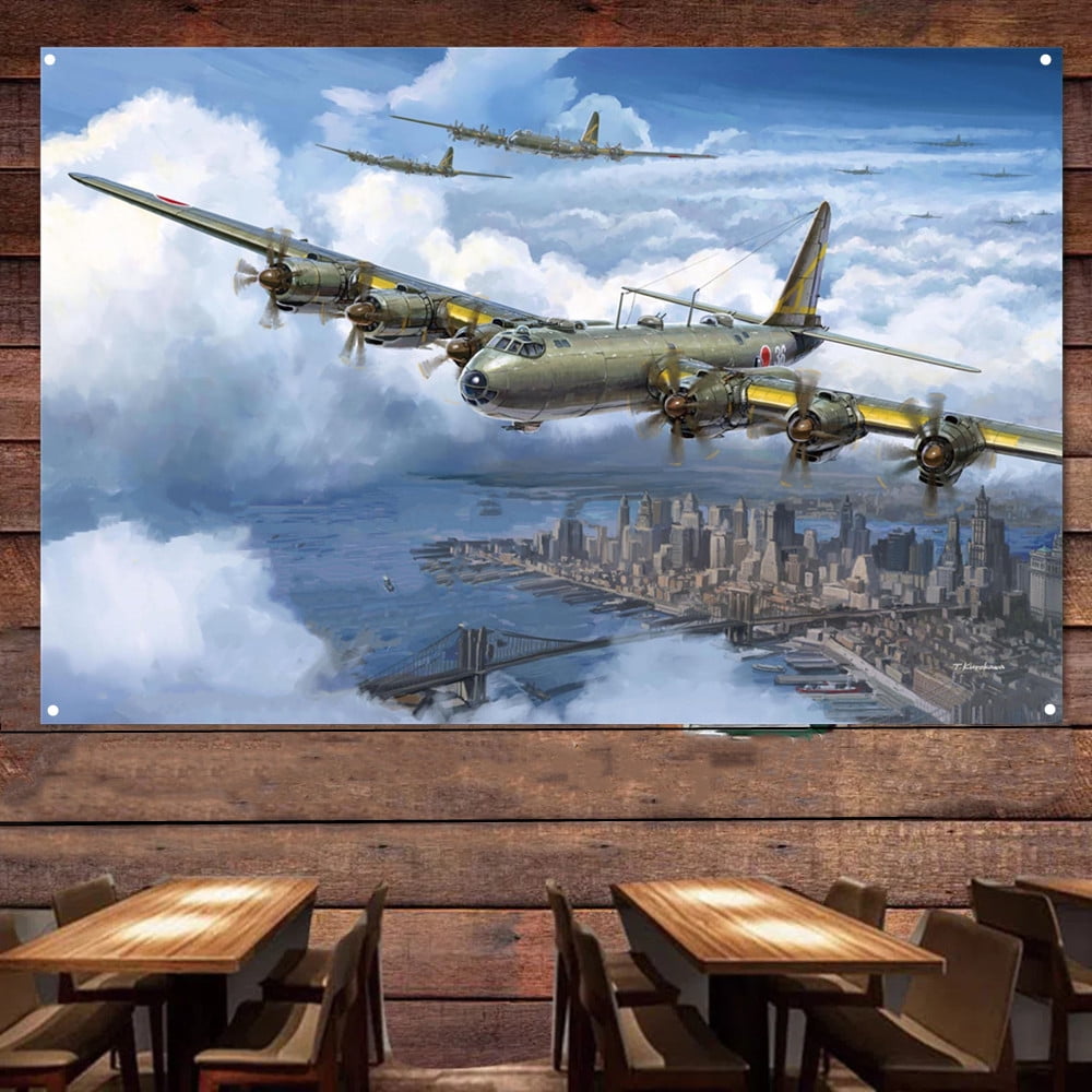 IJA Super Heavy Bomber Fighter Jet Poster Wall Hanging Flag 38" x 57 ...