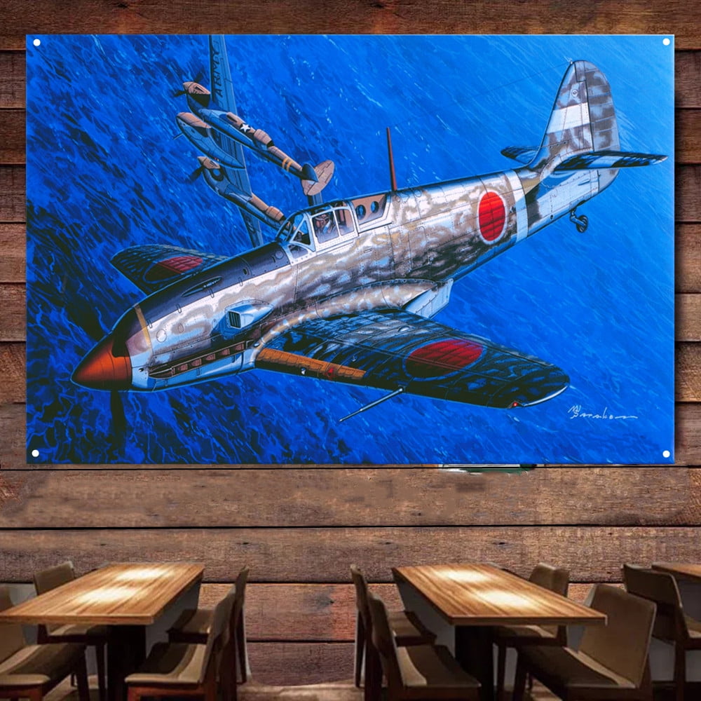 IJA Type 3 Fighter Ki-61-I Otsu Fighter Jet Poster Wall Banner & Flag ...