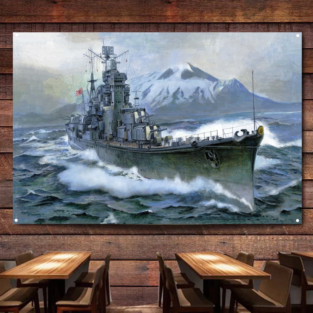 IJN Heavy Cruiser Nachi Battleship Wall Art Banners Hanging Flags Wall ...