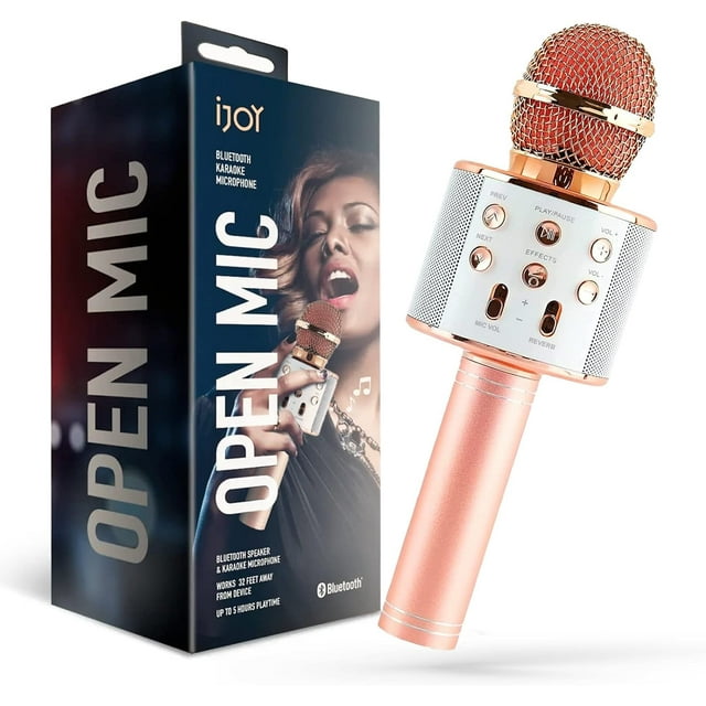 IJOY Karaoke Microphone Portable Wireless Speaker, Gold, 1 Count ...