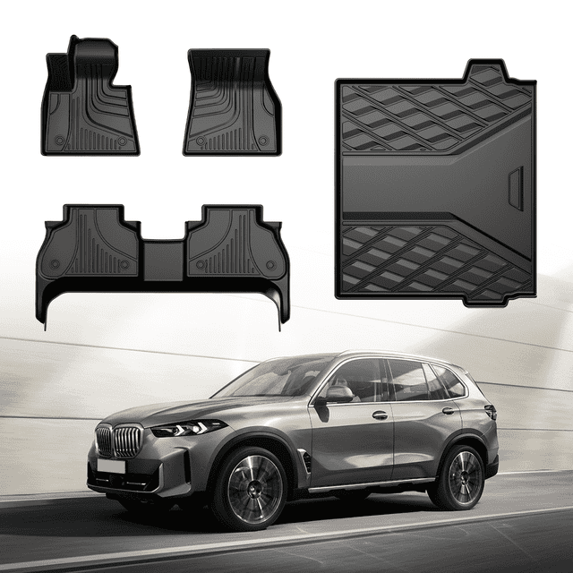 IKABEVEM Car Floor Mats & Cargo Liner TPE Rear Trunk Mat Set for BMW X5 ...