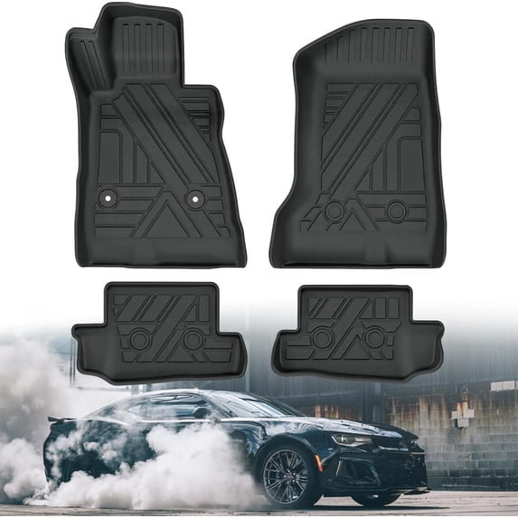 IKABEVEM Car Floor Mats for Chevy Camaro 2016-2024 All Weather TPE ...