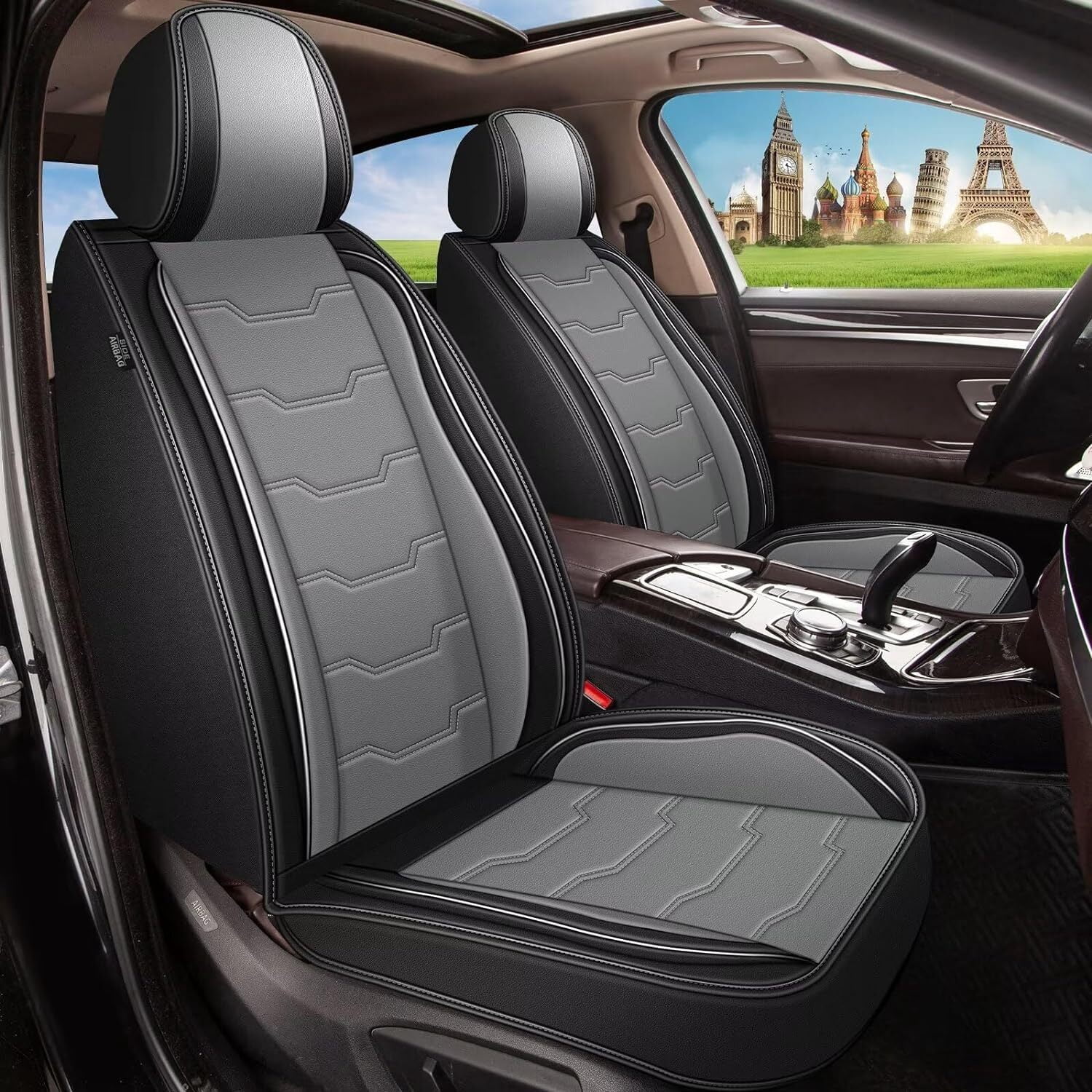 IKABEVEM Car Seat Covers Front Seats, 2-Pack Front Seat Cover, Nappa ...