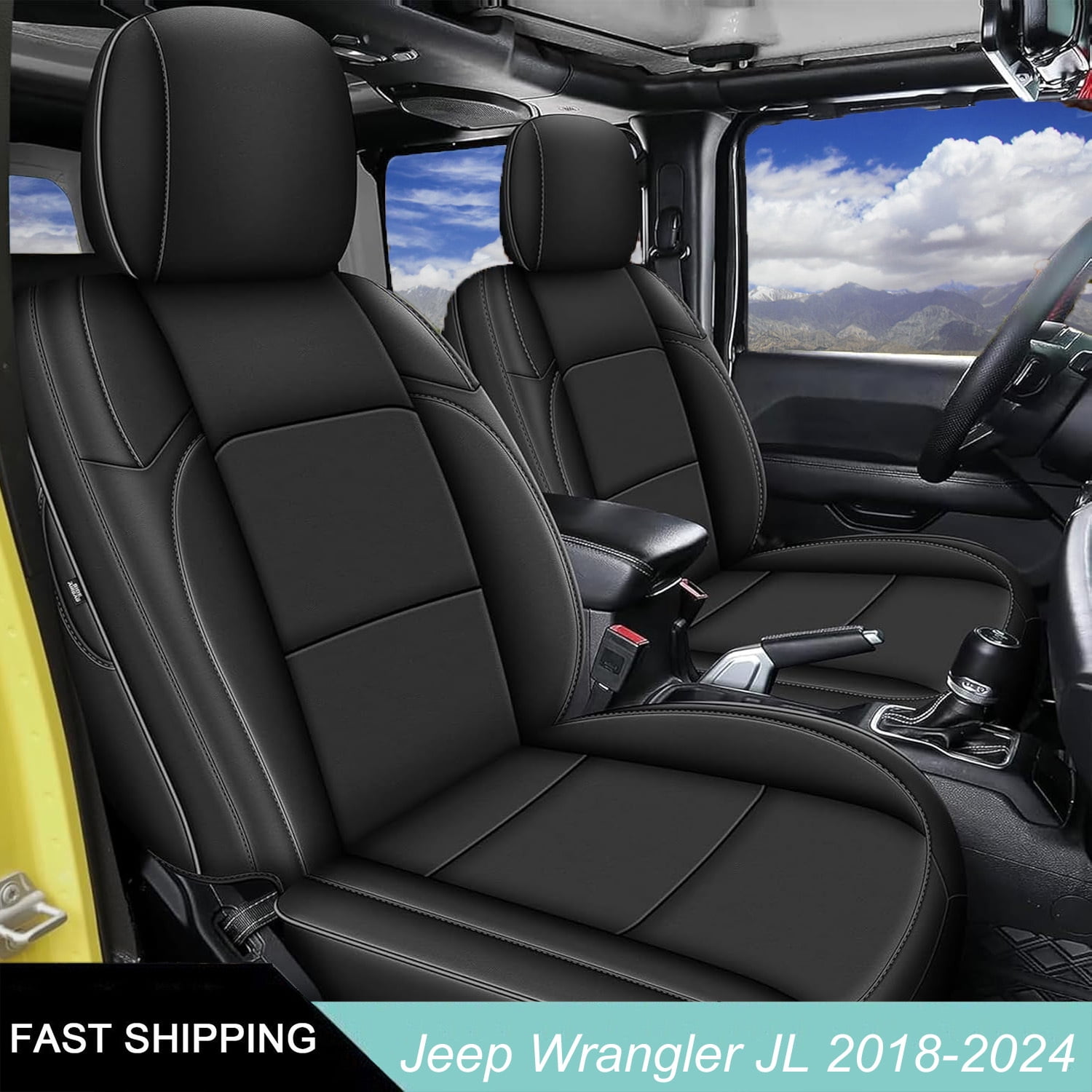 IKABEVEM Custom Fit Seat Covers for Jeep Wrangler JL 2018-2024 4-Door ...