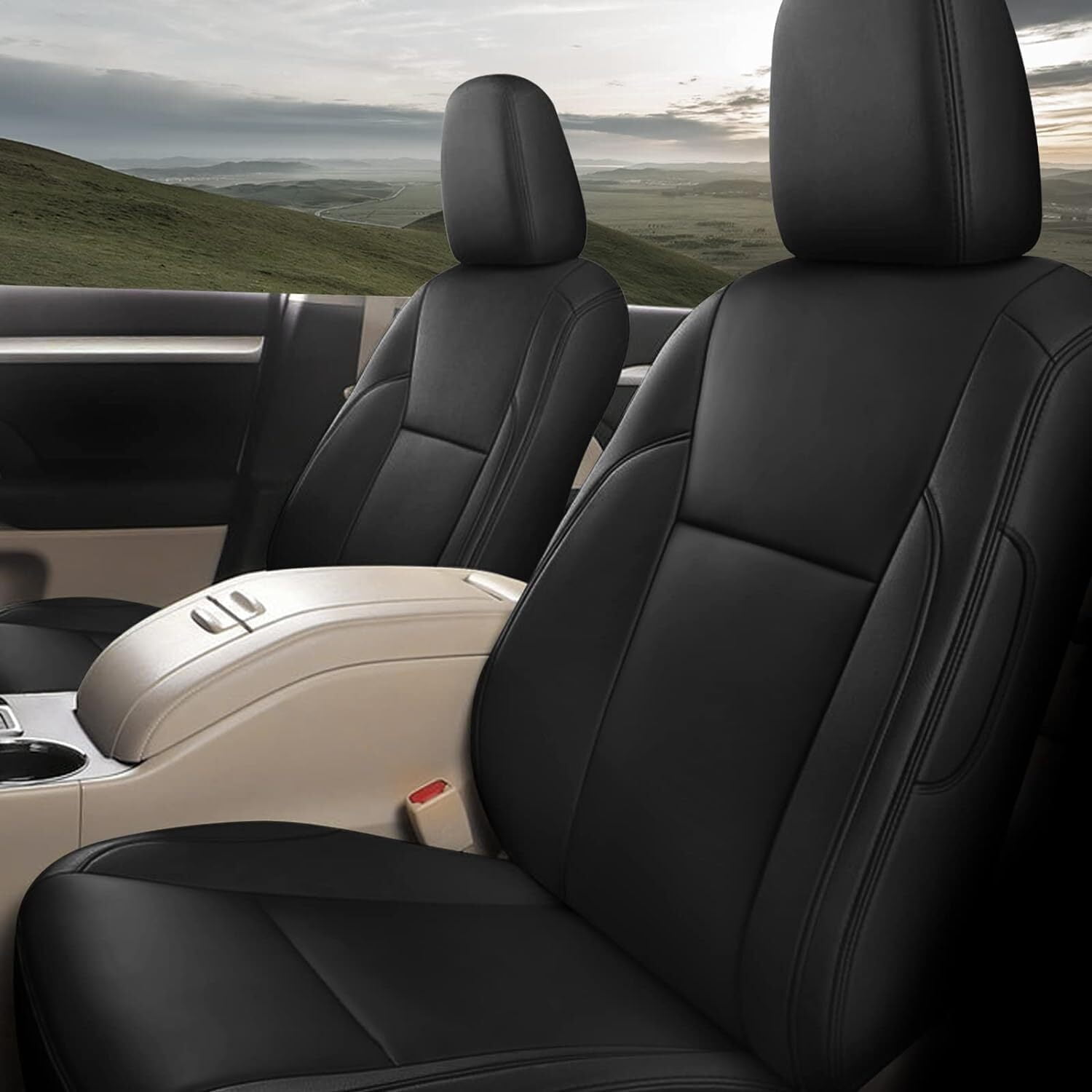 IKABEVEM Seat Covers Custom Fit for Toyota Highlander 2014 2015 2016 ...