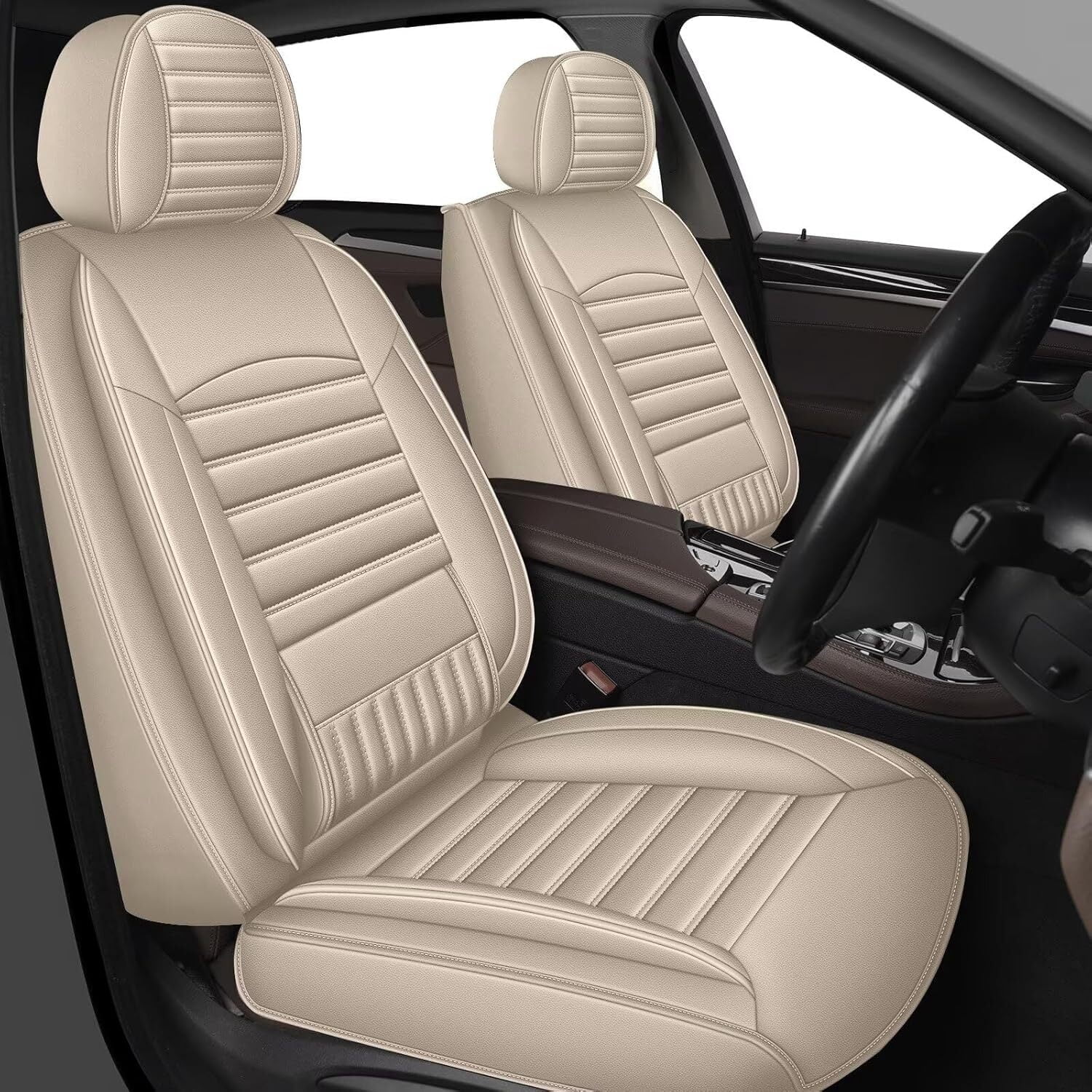 LAONNVIR Seat Covers for Cars Leather Waterproof Universal Fit for Ford ...