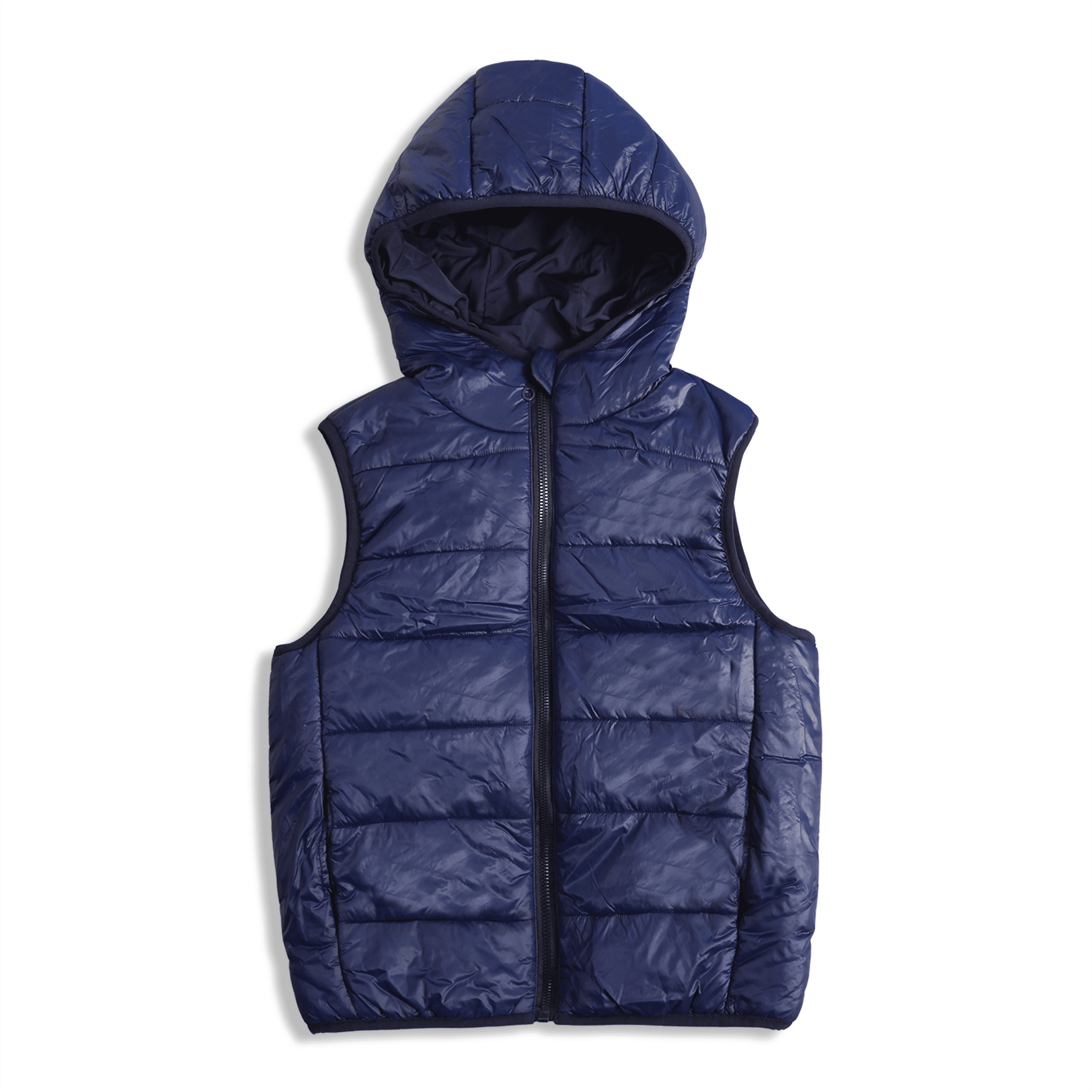 IKALI Boys Puffer Vest Kids Winter Hooded Jacket Lightweight with Pockets Navy 3-12 Years ...