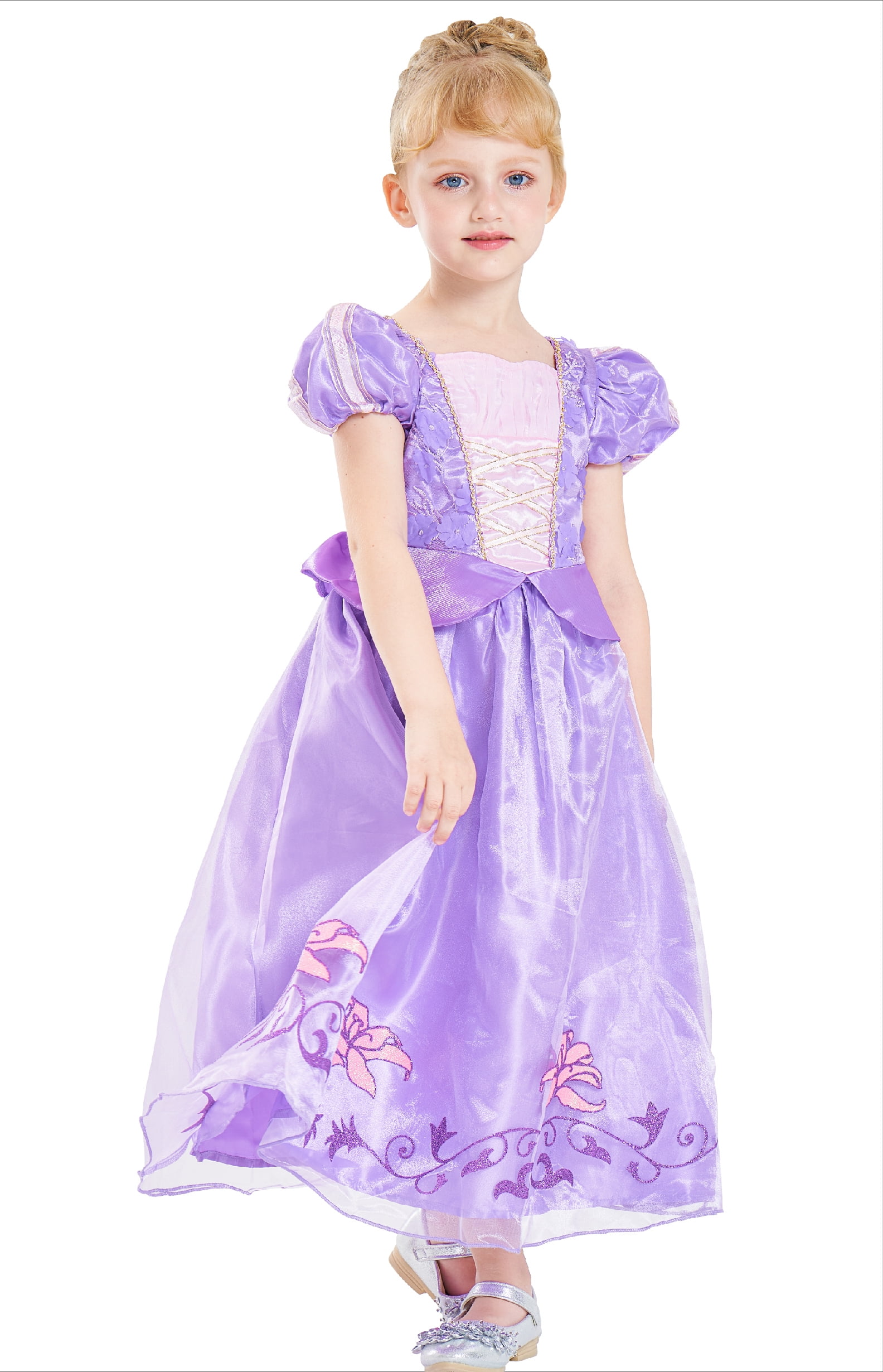 IKALI Girls Princess Costume, Rapunzel Fancy Dress up Clothes Puff ...