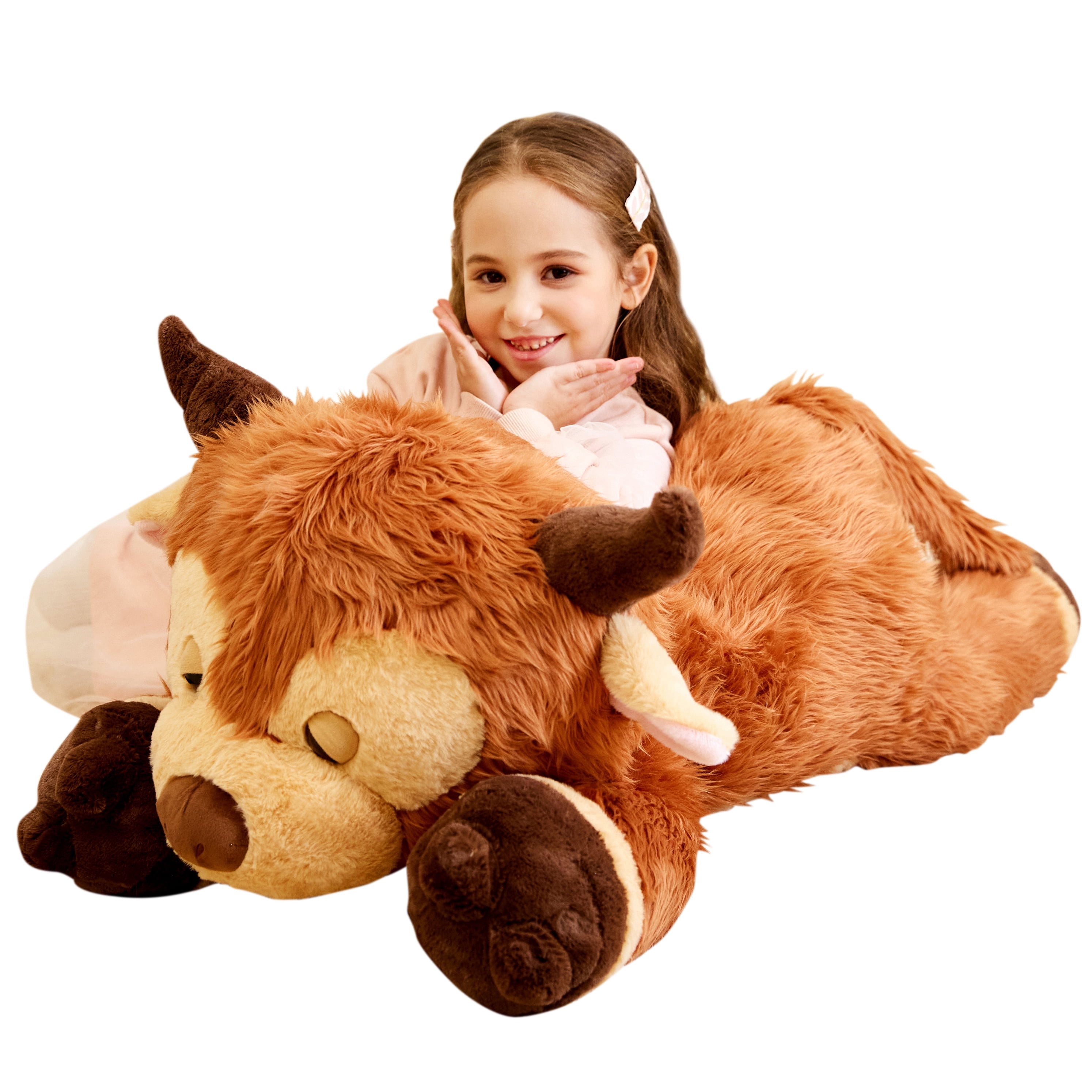 IKASA Giant Scottish Highland Cow Stuffed Animal Plush Toy,Large Big ...