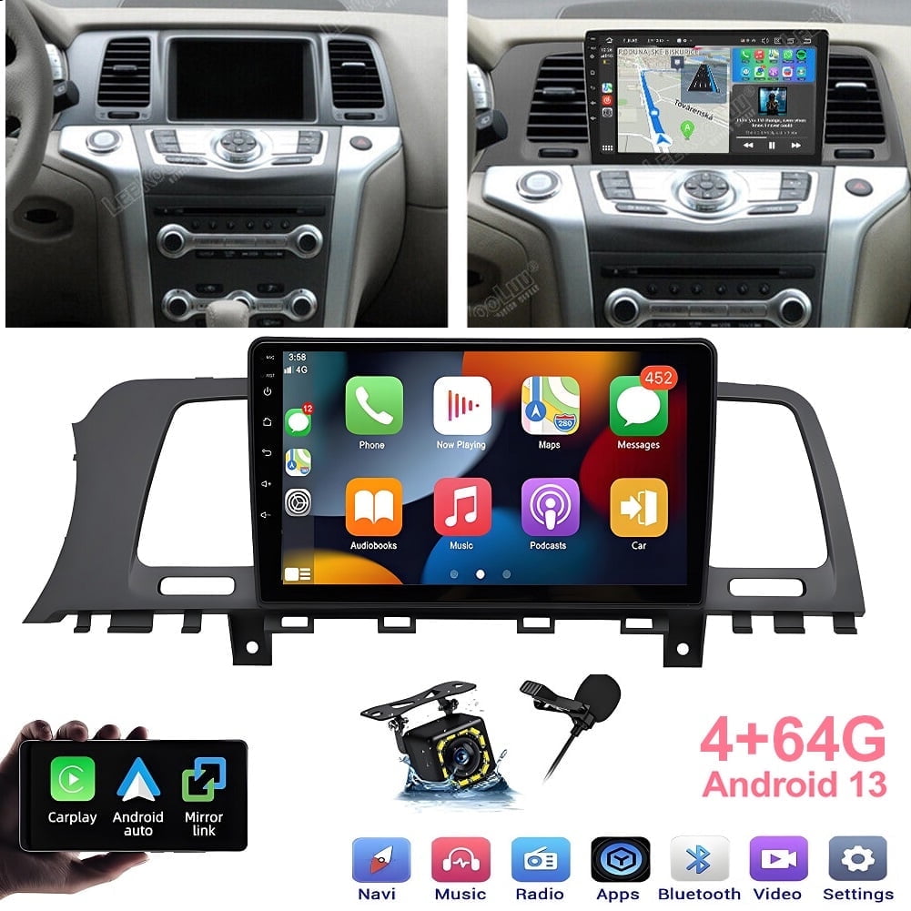 IKASEFU Android 13 4GB+64GB Car Stereo Radio for Nissan Murano Z51 2008 ...