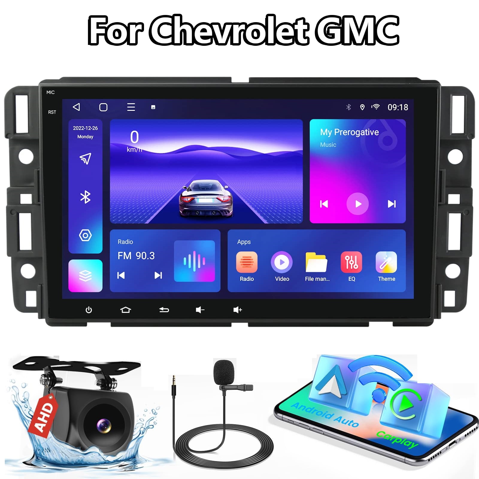 IKASEFU Android 13 Wireless CarPlay Car Stereo Receiver Compatible with ...