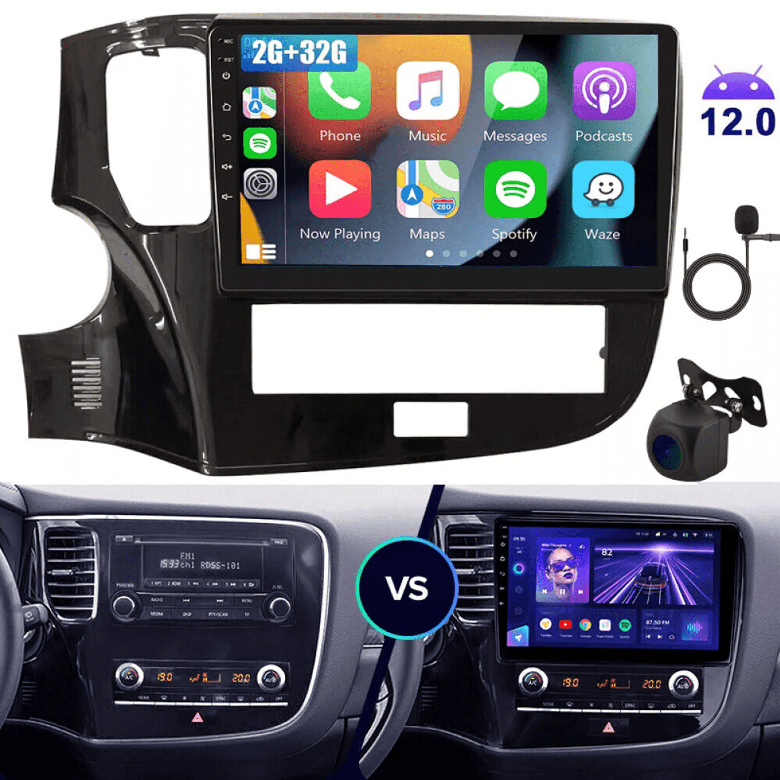 IKASEFU Car Radio for Mitsubishi Outlander 2020 2021 2022, 10.1 inch ...