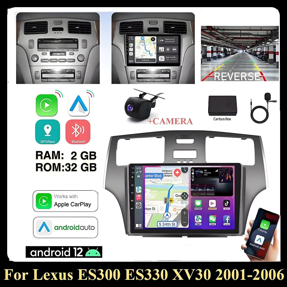 IKASEFU Car Stereo for Lexus ES300 ES330 XV30 2001-2006, Android 13 ...