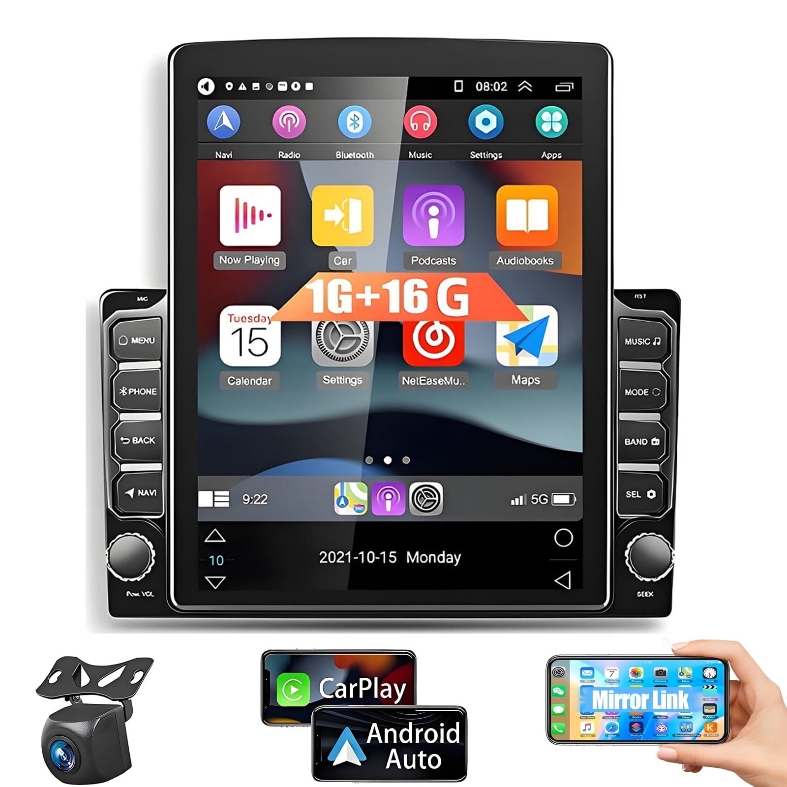 IKASEFU Universal 9.7 inches Android 13 Double Din Car Radio ...
